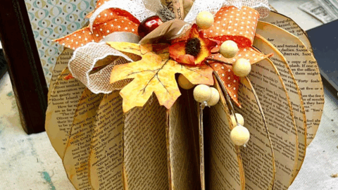 How to Make a Book Page Pumpkin | Miss Tracy Creates