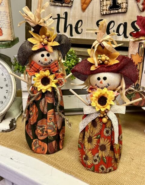 DIY Standing Scarecrow Fabric Craft | Miss Tracy Creates